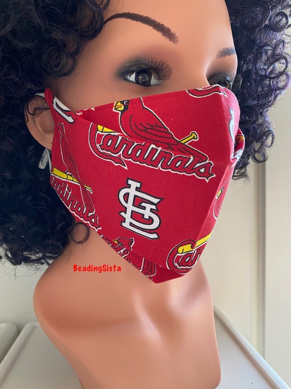 Face Mask Stl Cardinals Baseball No Eyeglass Fog 3 Layer | Etsy