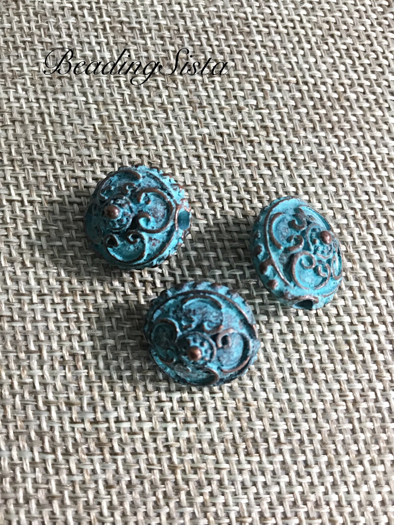 Lentil Bead Puffed Lentil Mykonos Greek Metal Casting 2 Piece - Etsy