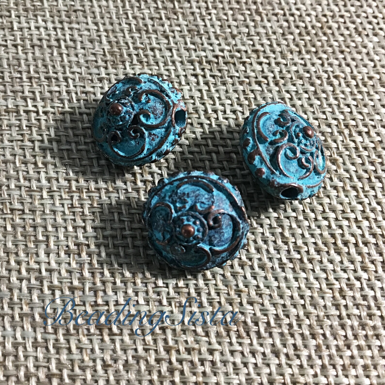 Lentil Bead Puffed Lentil Mykonos Greek Metal Casting 2 Piece - Etsy