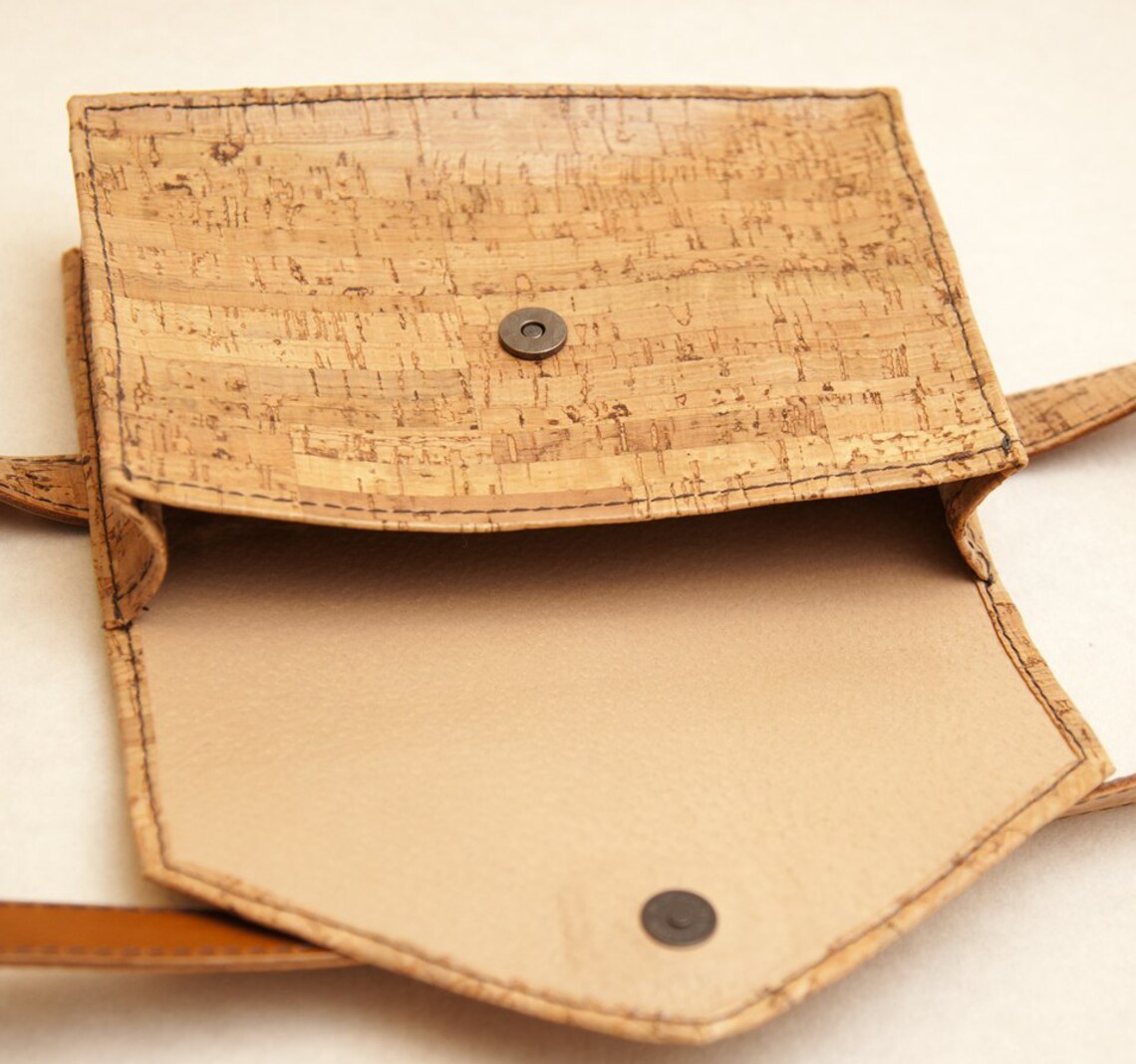 Small Handbag Cork Leather Waist Purse Belt Bag Beige Colour Handbag ...