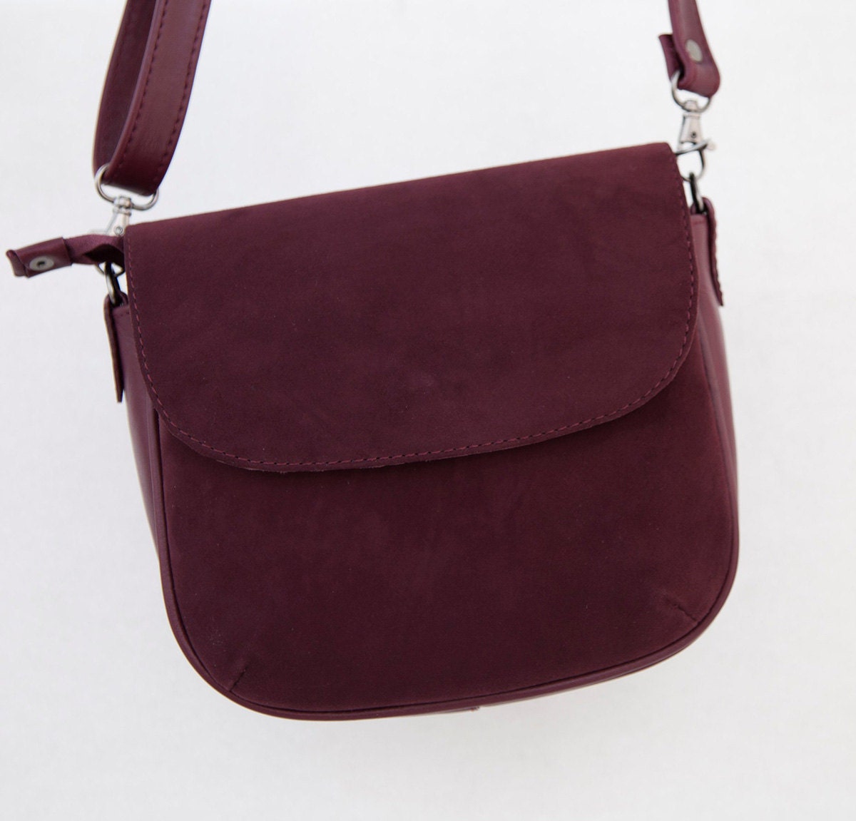 Small bag Woman bag Leather bag Wine-coloured bag Crossbody bag ...