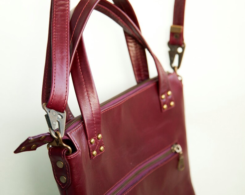 Leather Shoulder Bag Red Wine Colour Women Handbag Leather Tote Bag ...