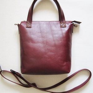 Leather Shoulder Bag Red Wine Colour Women Handbag Leather Tote Bag ...