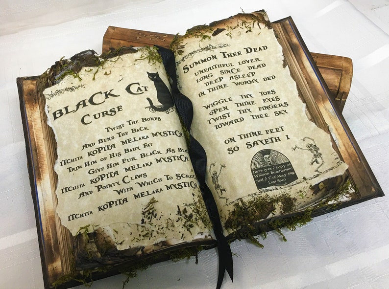 Hocus Pocus SPELL BOOK Black Cat Curse Summon the Dead - Etsy Israel Hocus Pocus SPELL BOOK Black Cat Curse Summon the Dead - Etsy Israel