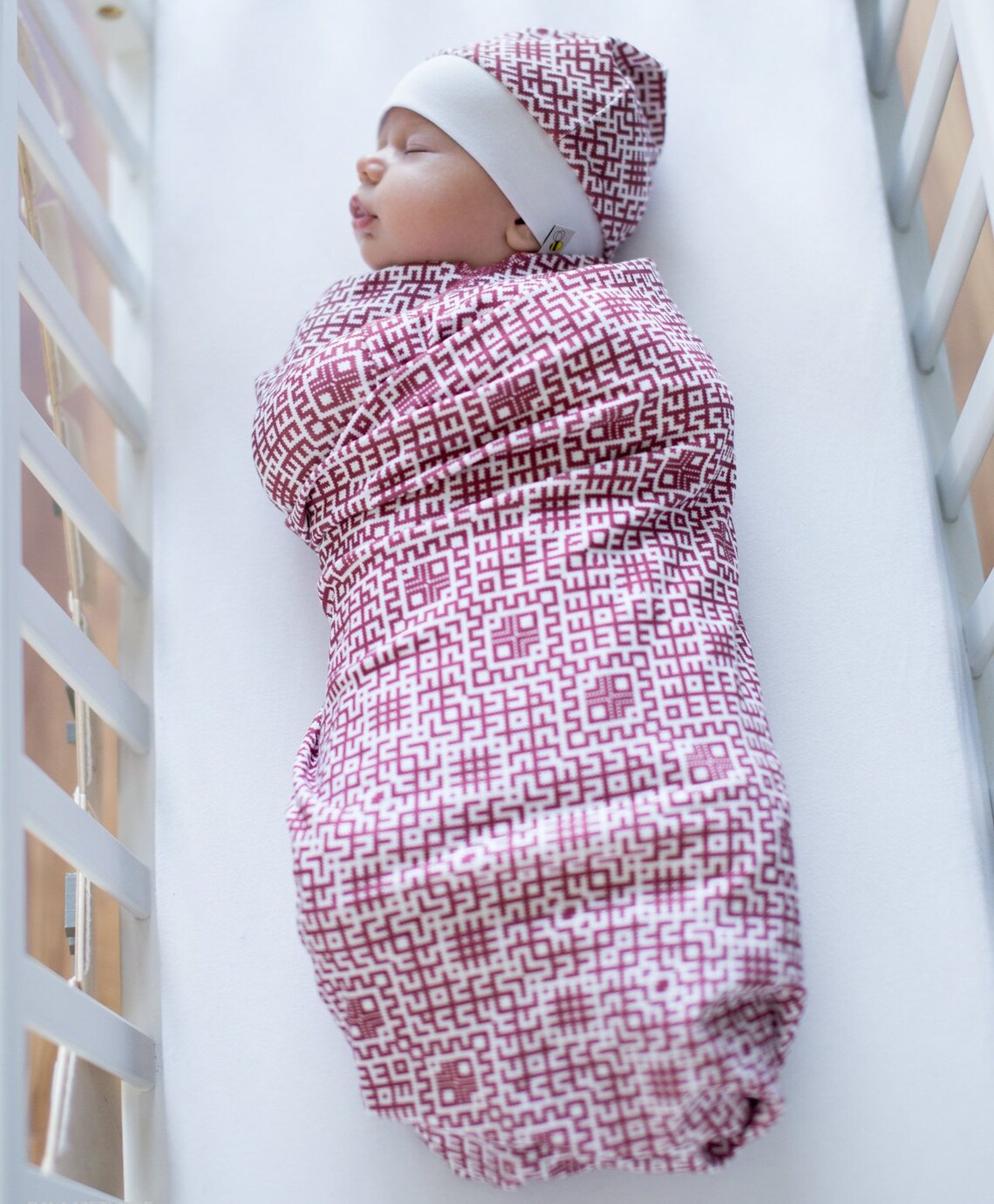 Baby Swaddle Set With Latvian Inspired Print | Etsy