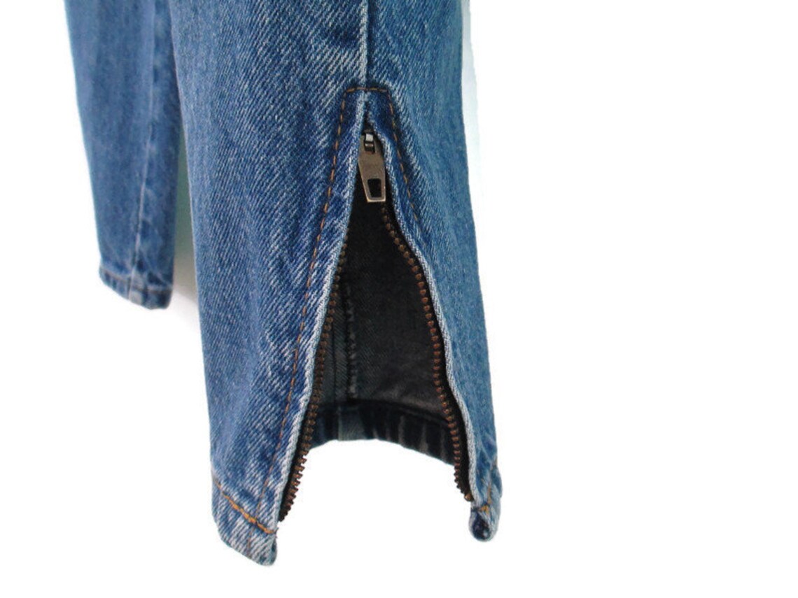 80's High Waist Ankle Zipper Jeans Vintage Transaction | Etsy