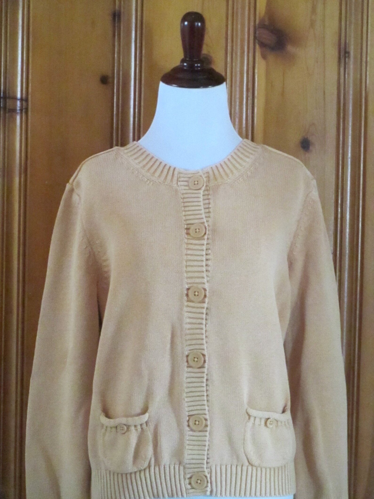 Vintage Pale Golden Yellow Sweater Button Front Buttery Yellow Cardigan ...
