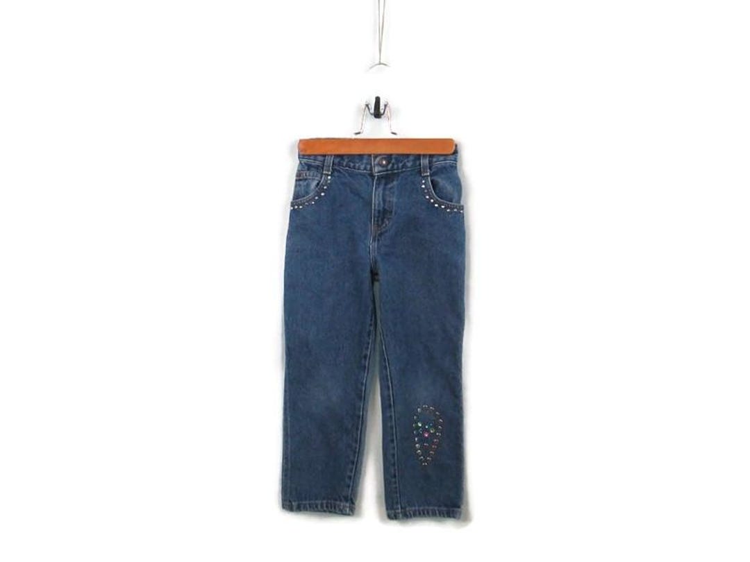 80's Gitano Girl's 6 Regular Bejeweled Jeans - Etsy