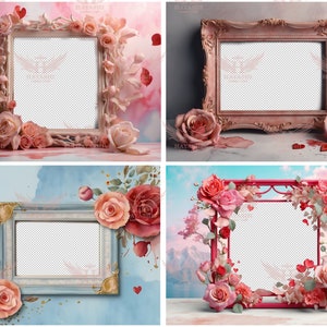VOL 1, Dreamy Romantic Photo Frame PNG, 20 Water Color Soft Pastel ...