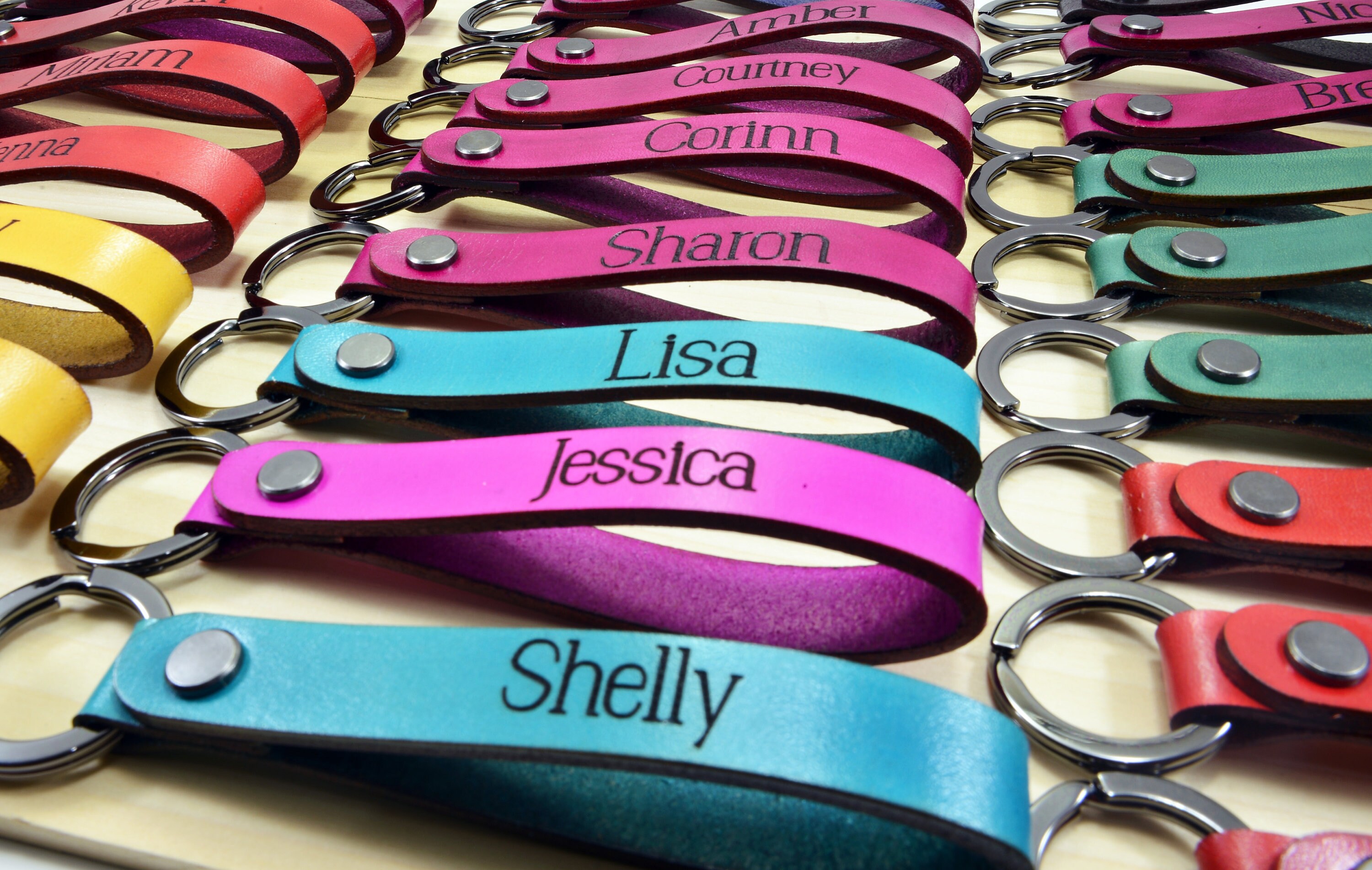 Leather Keychain Personalized Monogram Keychain Personalise | Etsy