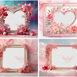 VOL 1, Dreamy Romantic Photo Frame PNG, 20 Water Color Soft Pastel ...