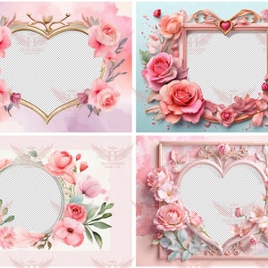 VOL 1, Dreamy Romantic Photo Frame PNG, 20 Water Color Soft Pastel ...