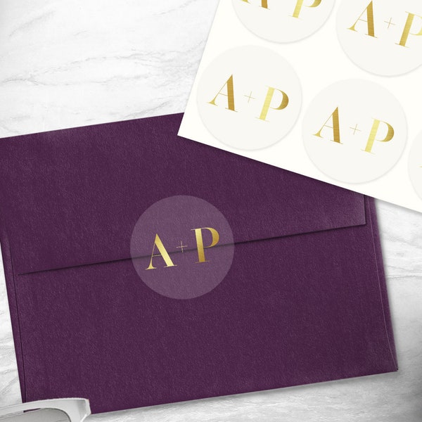 Monogram Foil Stickers - Etsy