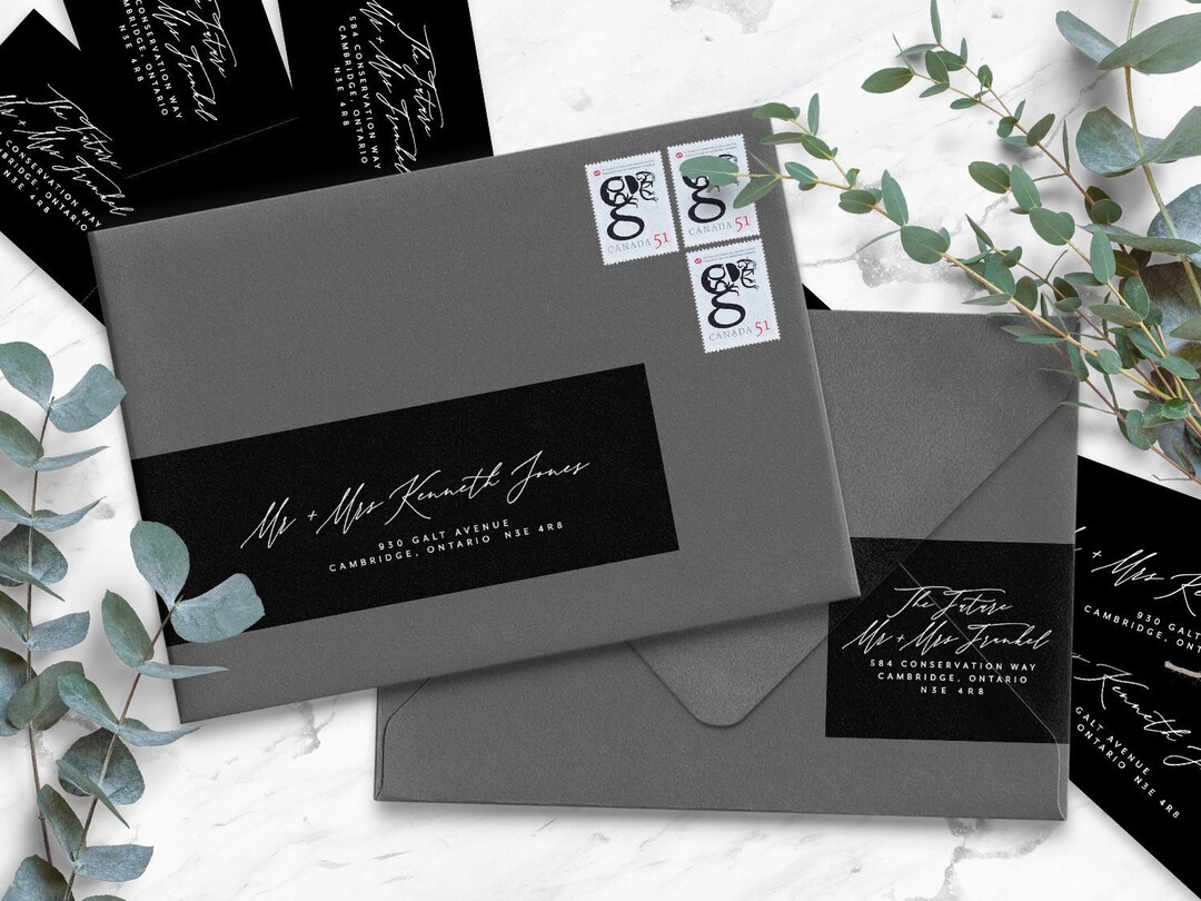 PRINTED Address Labels - Personalized Wraparound Wedding Guest Address ...