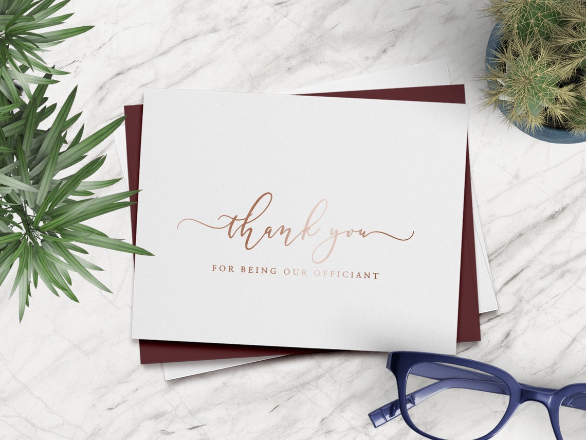 Thank You for Being Our Officiant Card Wedding Thank You - Etsy