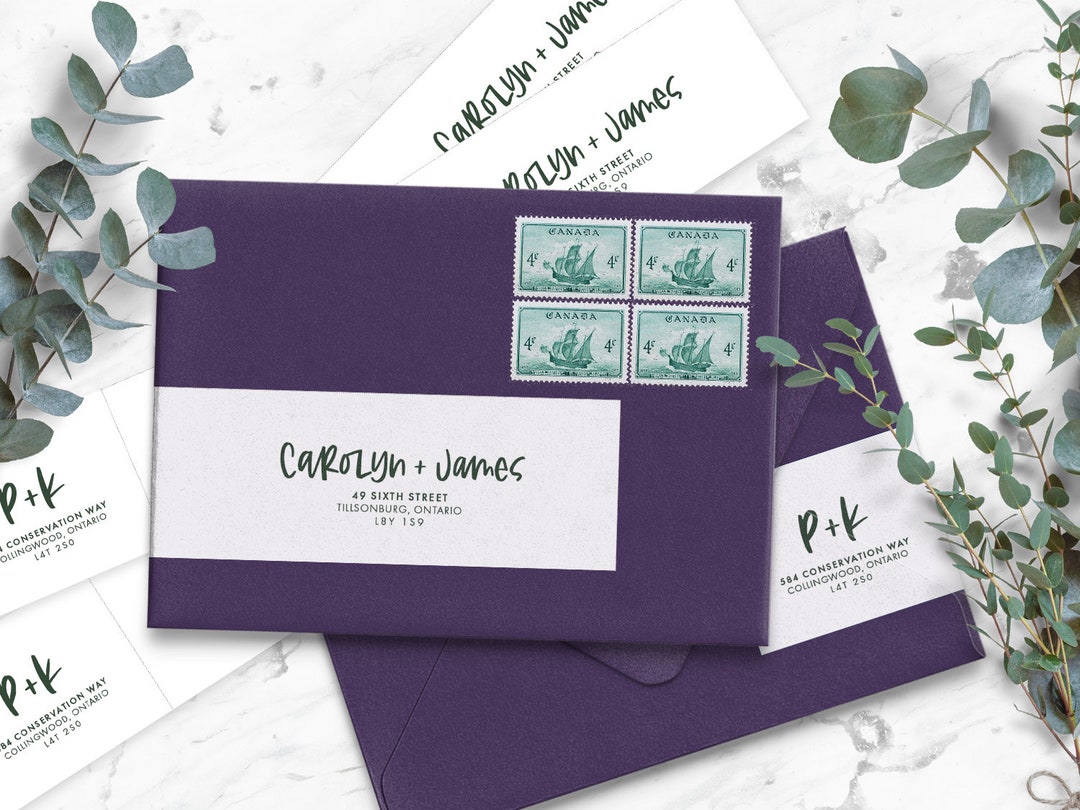 PRINTED wraparound address labels personalized wedding guest address ...