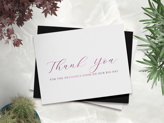 Thank You for the Delicious Food on Our Big Day Card Wedding - Etsy