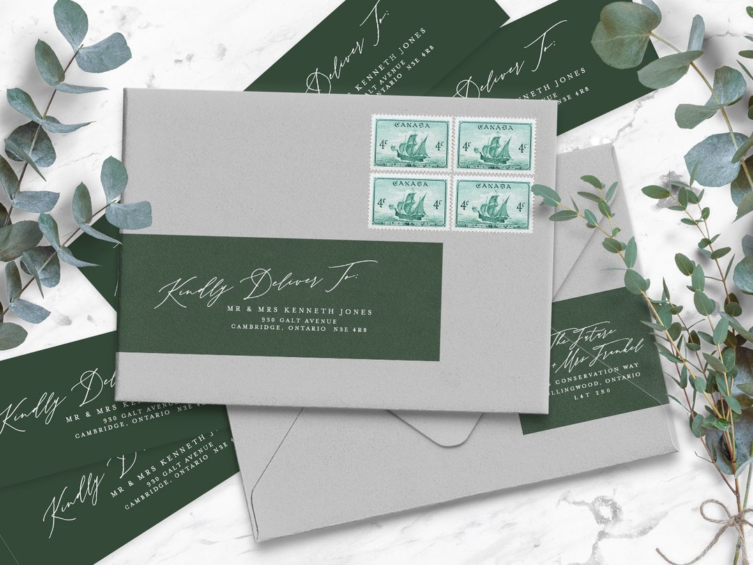 PRINTED Address Labels - Personalized Wraparound Wedding Guest Address ...