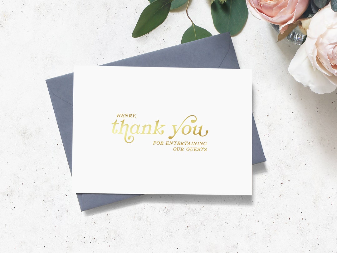 Thank You for Entertaining Our Guests - Personalized Wedding Vendor ...