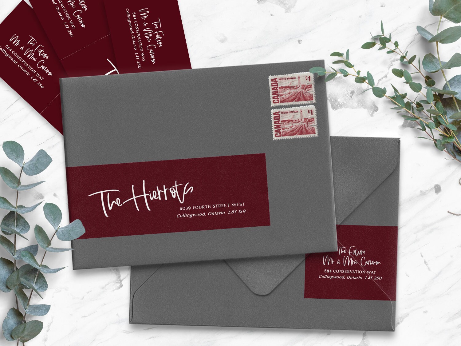 PRINTED Wraparound Address Labels Personalized Wedding Guest Etsy