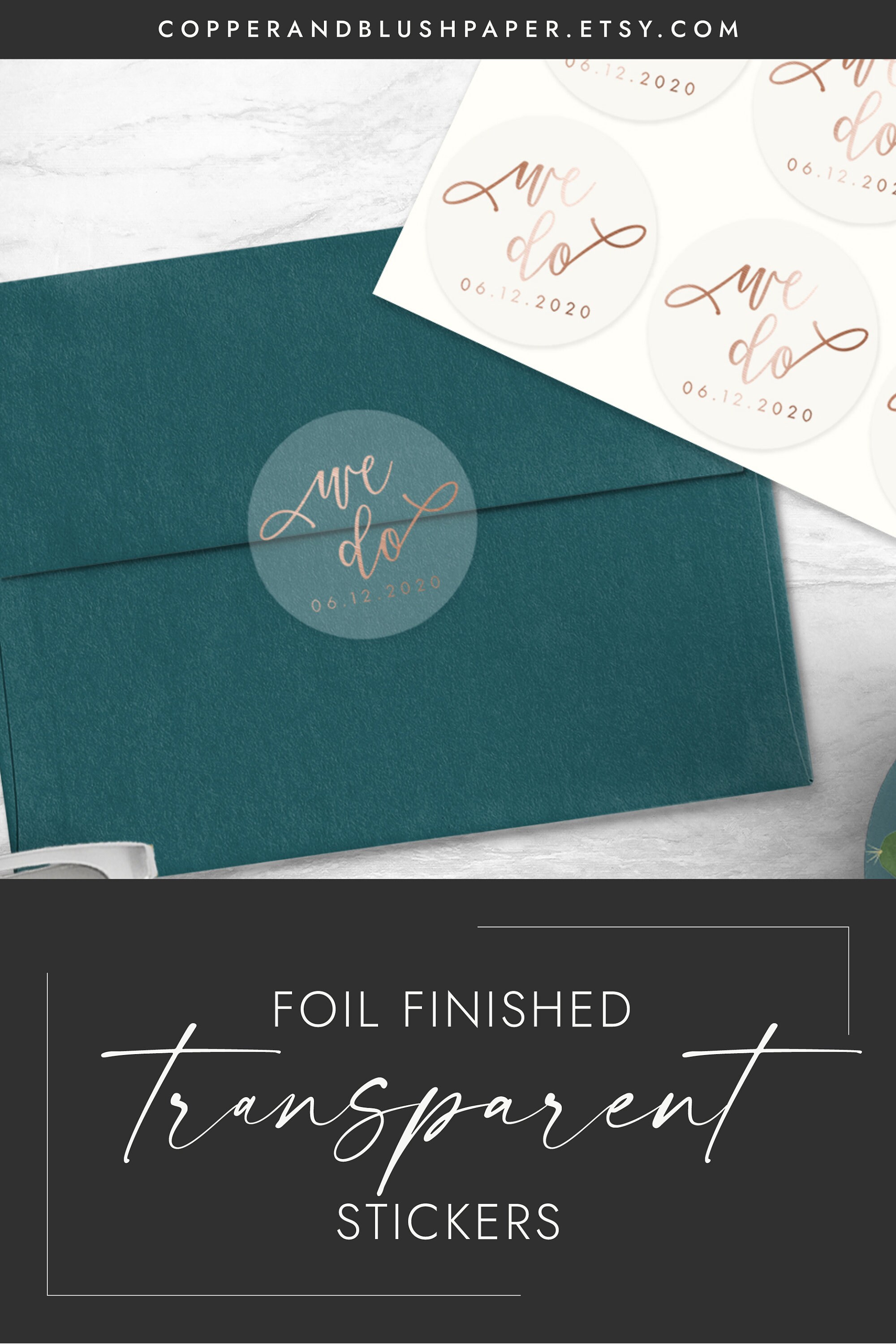 We Do Wedding Sticker Real Foil Transparent Labels Round - Etsy