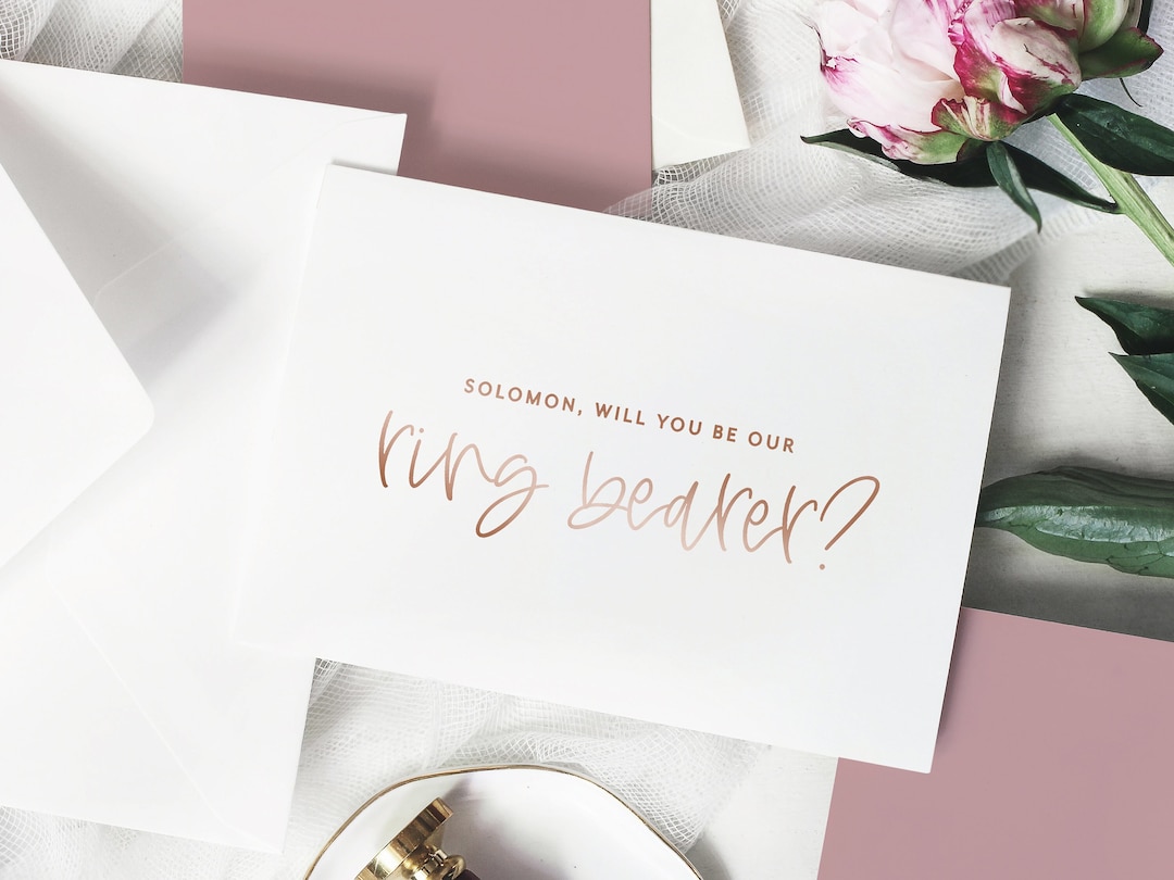 Will You Be Our Ring Bearer Card Wedding Party Proposal Cards Foil Ring ...
