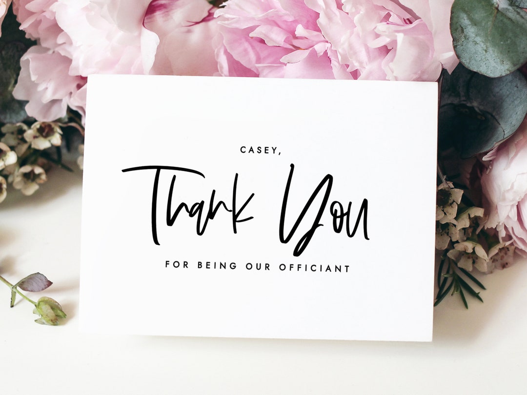 Thank You for Being Our Officiant Card - Wedding Thank You Cards - Foil ...