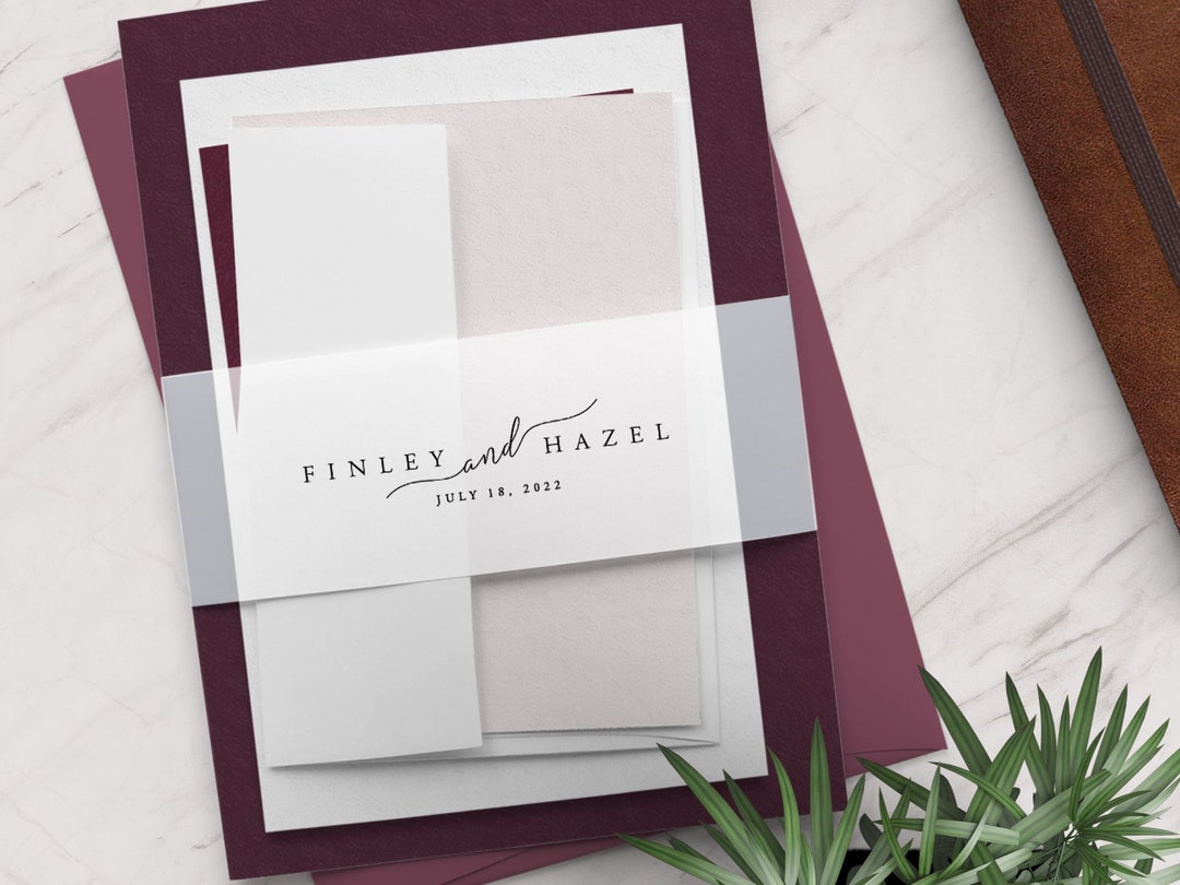 Personalized Vellum Belly Band for Wedding Invitations - Printed Belly ...