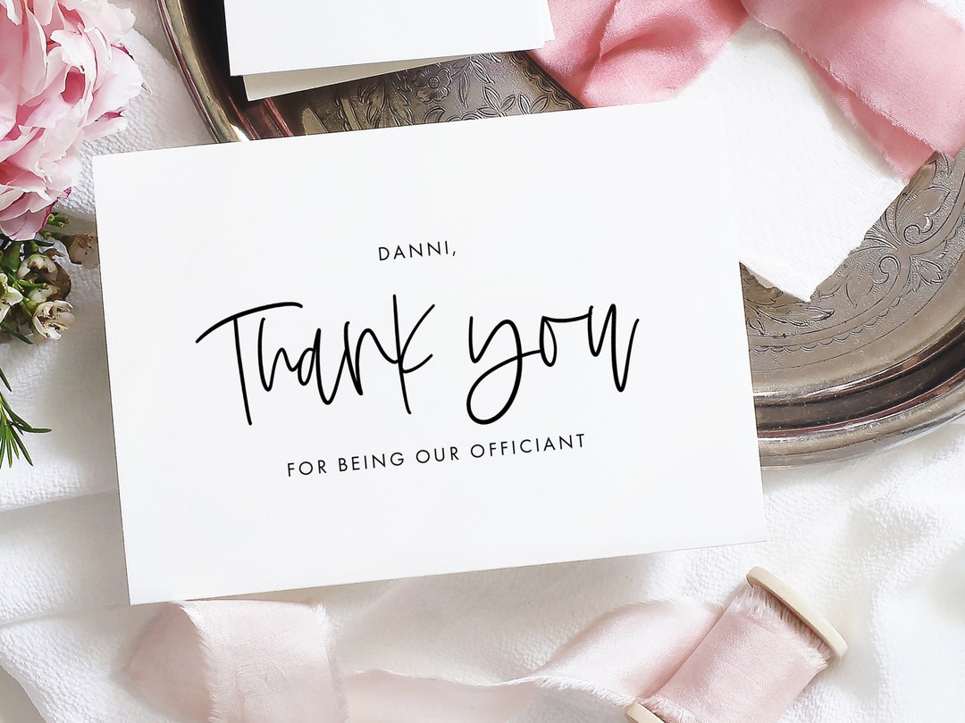 Thank You for Being Our Officiant Card Personalized Wedding - Etsy Canada