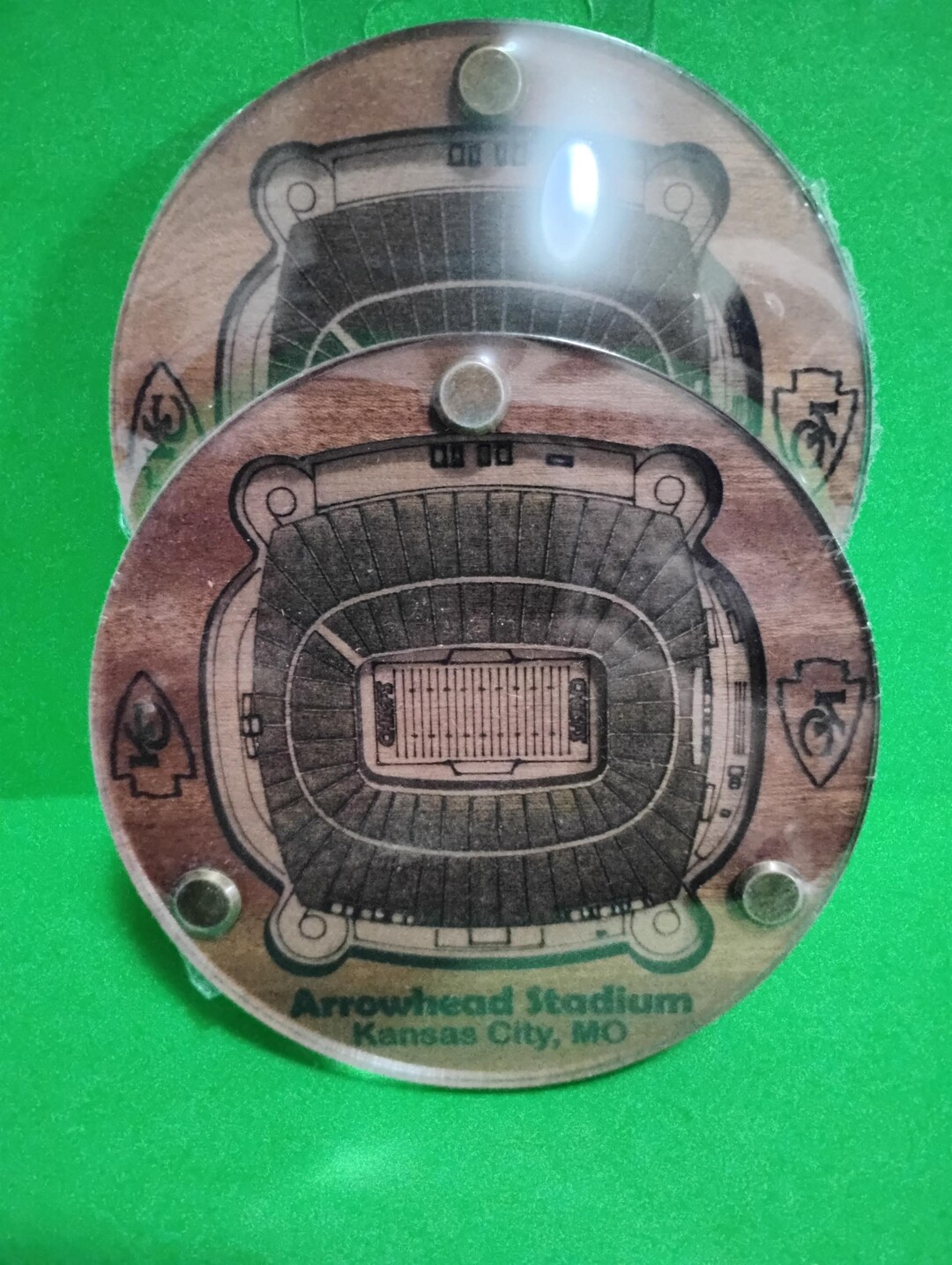 Handmade Laser Assisted 3D Stadium Coaster Set of 2, Arrowhead Stadium ...