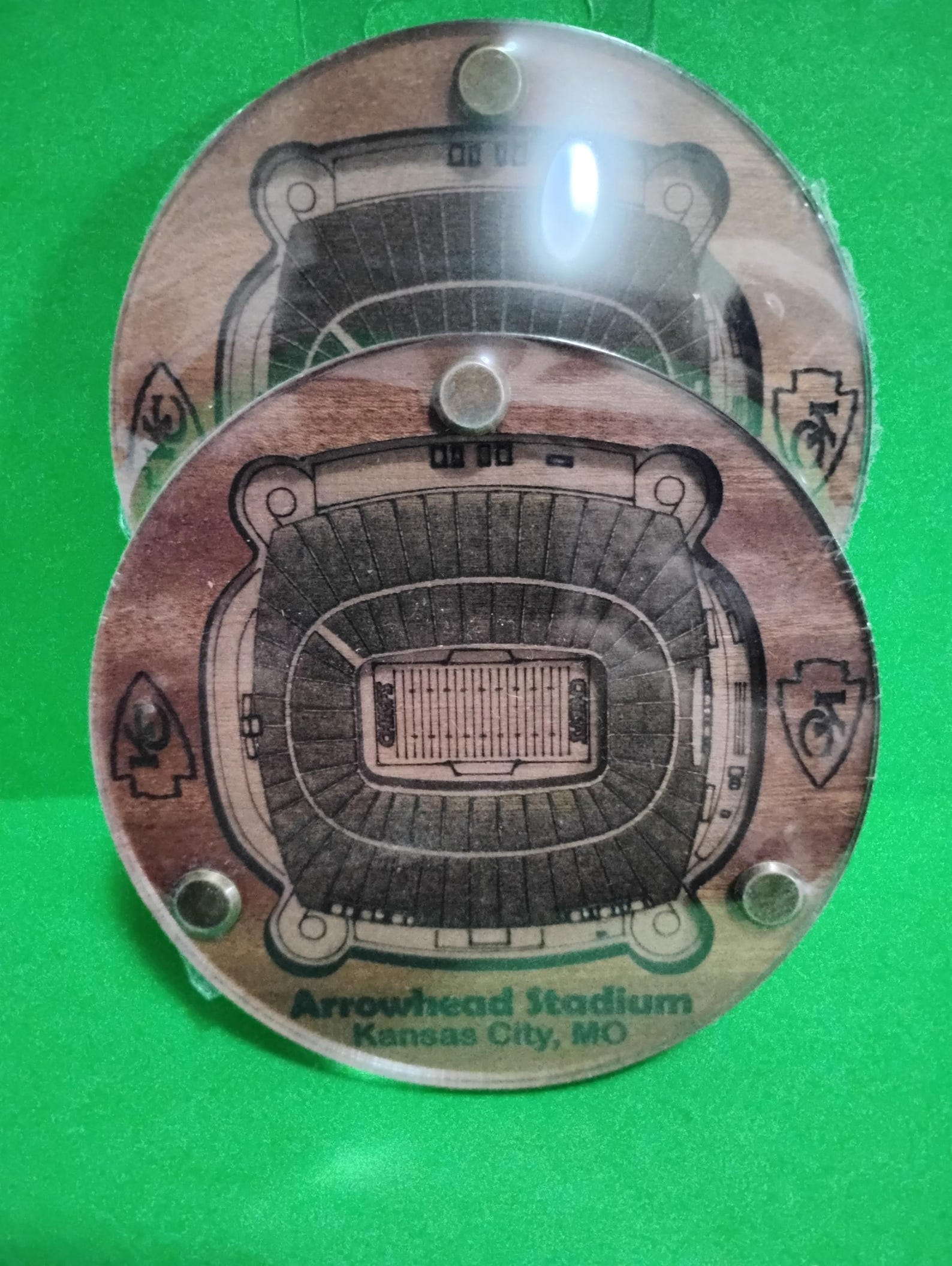 Handmade Laser Assisted 3D Stadium Coaster Set of 2, Arrowhead Stadium ...