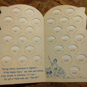 Vintage 1950s Dime Saver Cardboard Card Bank Unused - Etsy