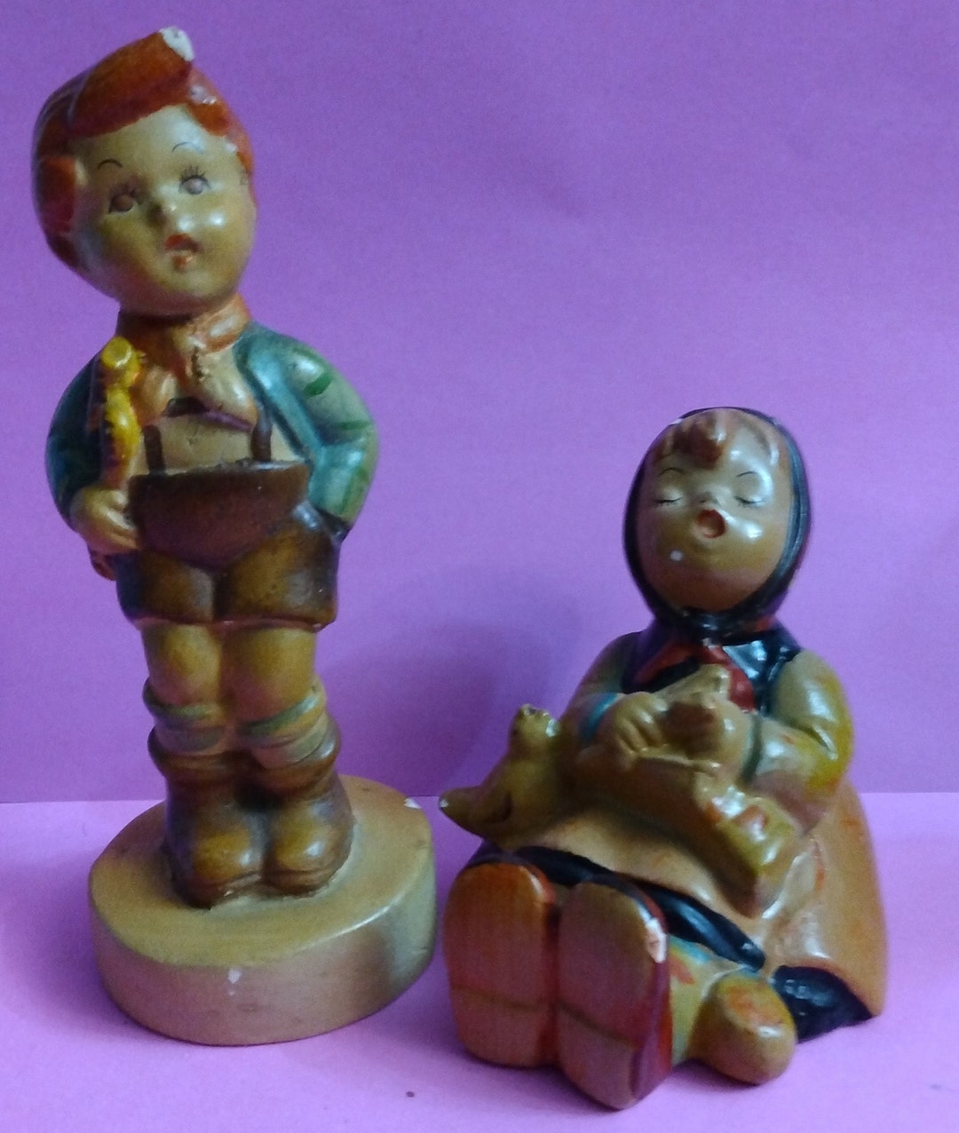 Vintage Hummel Like Chalkware Figures - Etsy