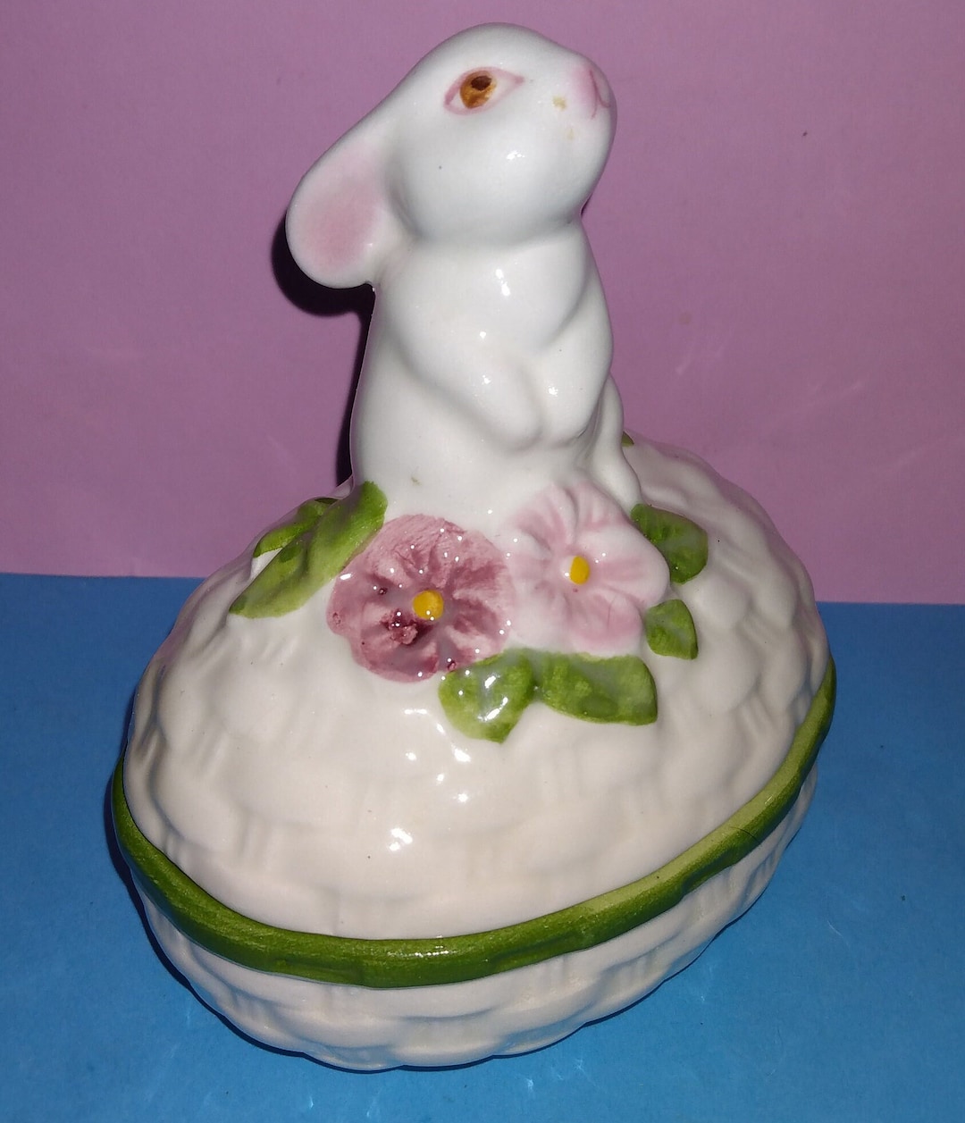 Vintage Avon Luv Bunny Trinket Box, Bunny Sitting Atop an Easter Egg - Etsy