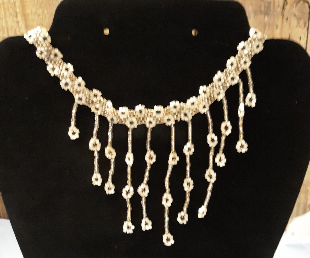 Vintage Hand Beaded Flapper Style Choker/collar, Flowers - Etsy