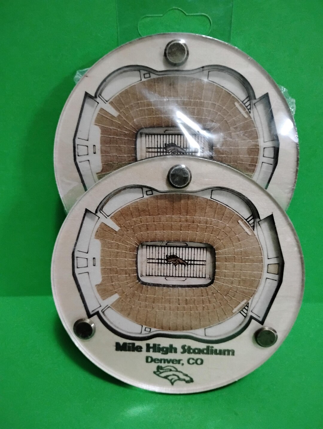 Handmade Laser Assisted 3D Stadium Coaster Set of 2, Mile High Stadium ...