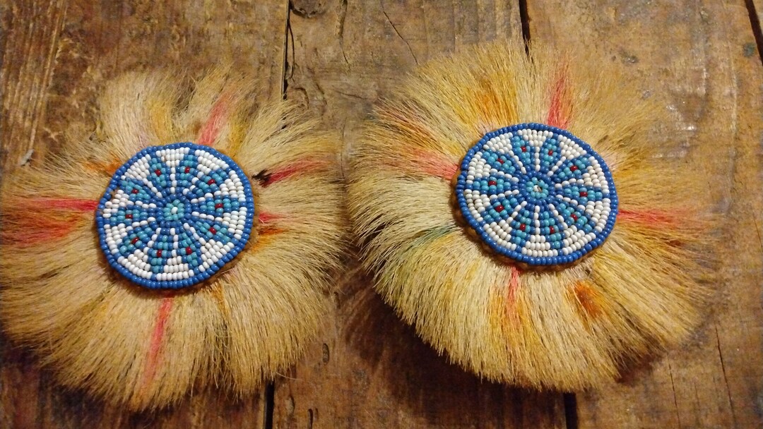 Vintage Native American Beaded Rosette With Horse Hair - Etsy