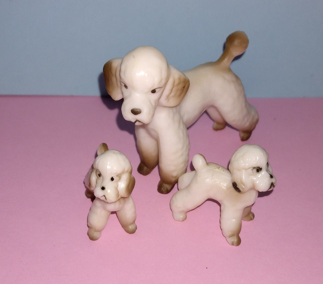 Vintage Hard Plastic Poodle Dogs Set of 3 - Etsy