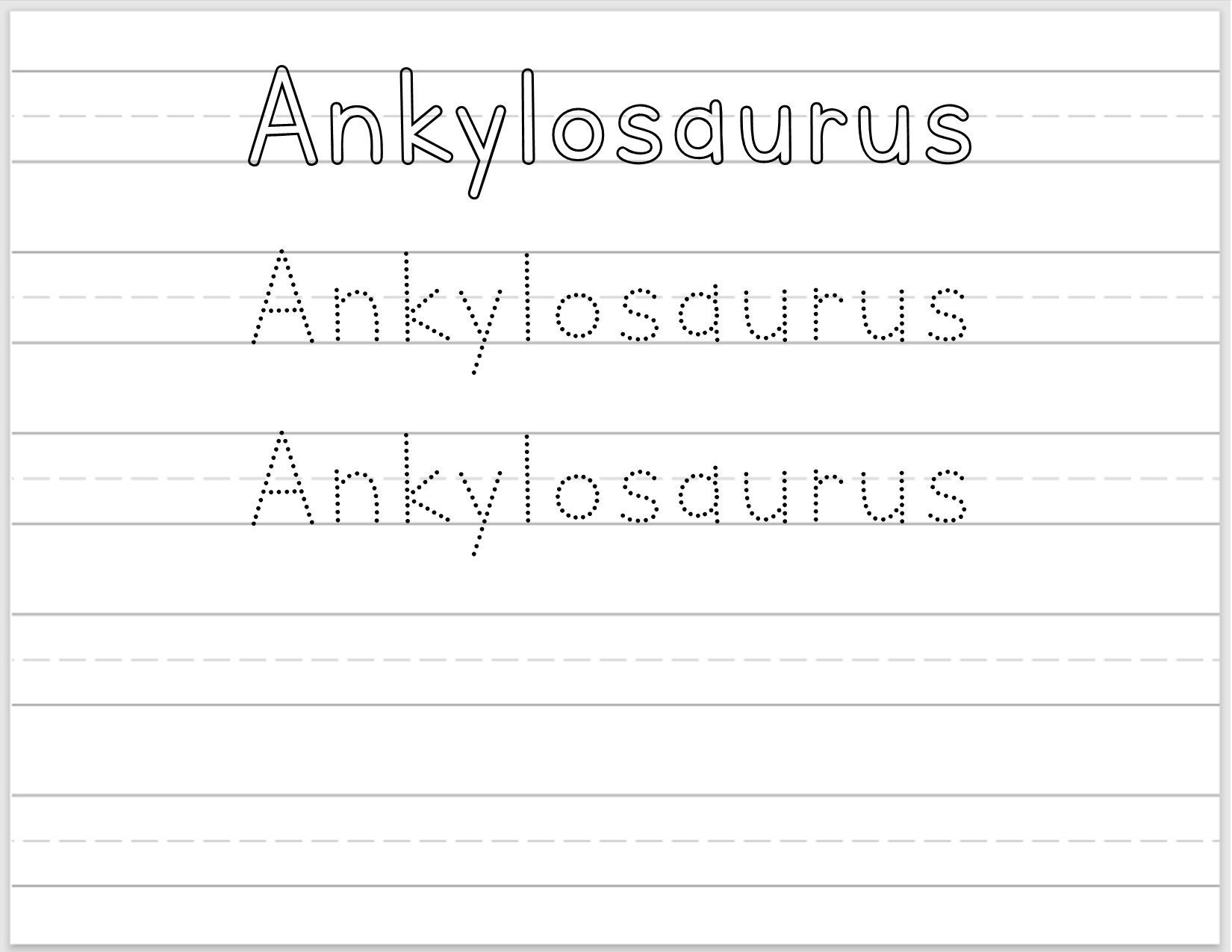 Dinosaur Coloring Handwriting Practice Activity Book- DOWNLOAD - Etsy
