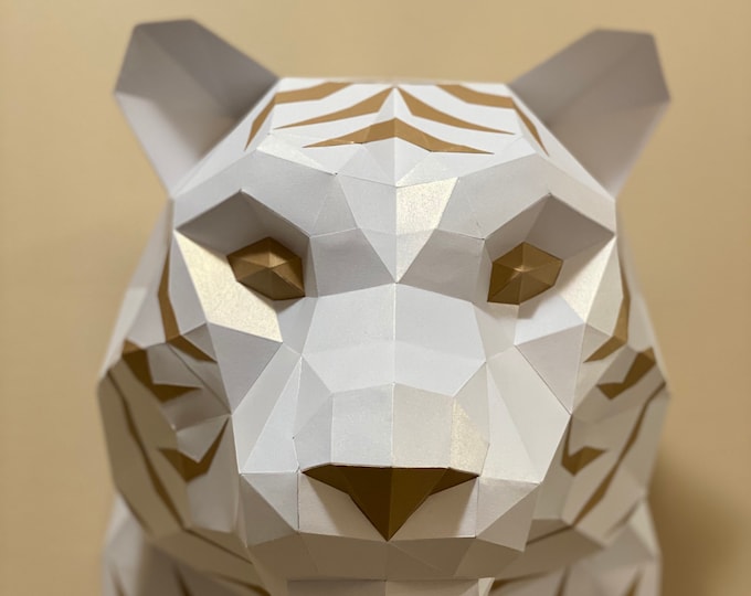 Create Your Own Majestic Tiger Head Wall Mounted Paper Model - Etsy