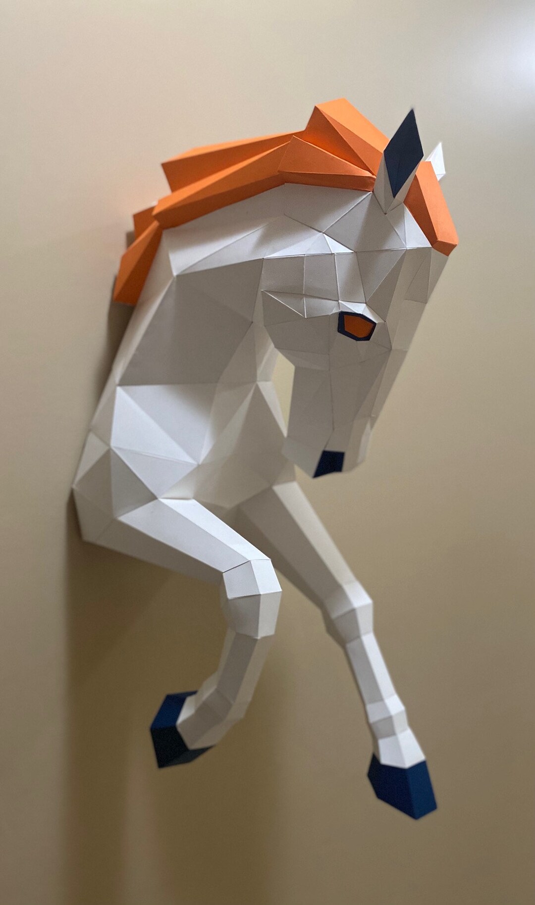 DENVER BRONCO- 3D Poly Papercraft - Wall Mount, - Etsy