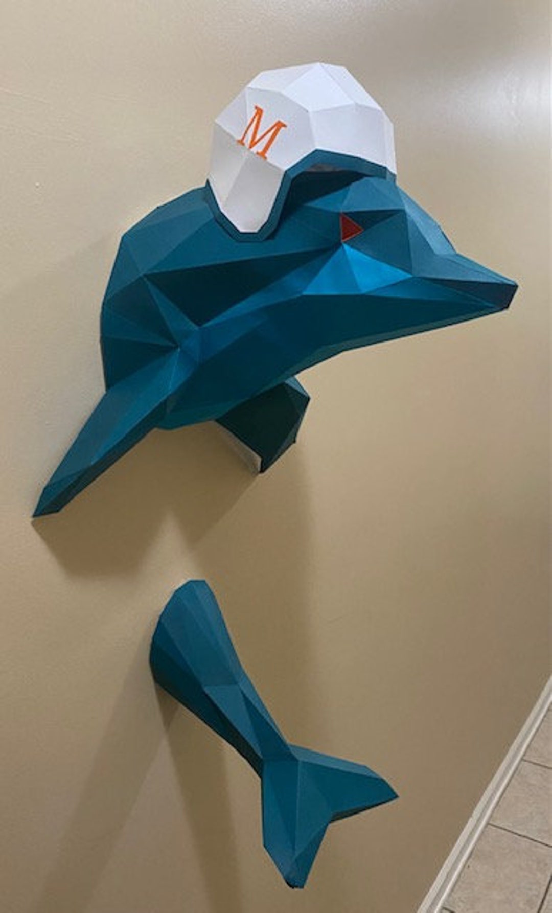 MIAMI DOLPHINS - 3D Poly Papercraft - Wall Mount, - Etsy