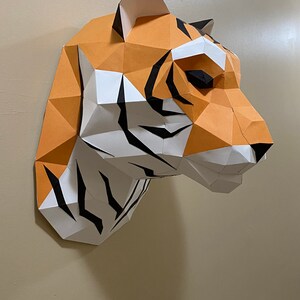 TIGER - 3D Poly Papercraft - Tiger Head Wall Mount, - Etsy