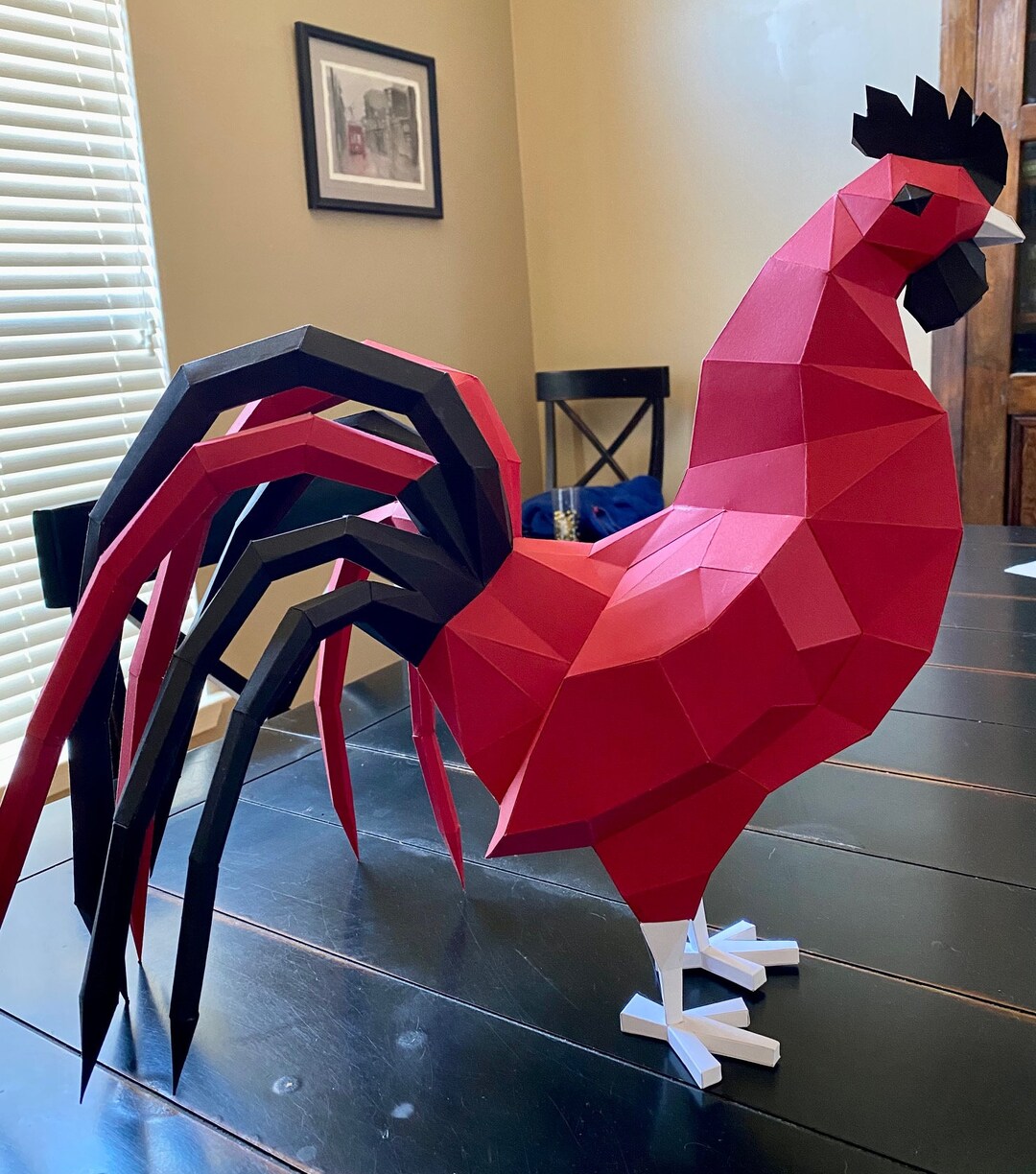 South Carolina GAMECOCKS 3D Poly Papercraft - Rooster Free Standing ...