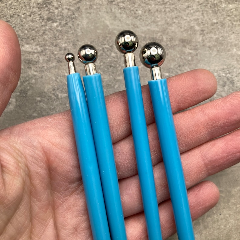 Set of 4 Stainless Steel Modeling Large Ball Stylus Tools, Double Sided ...