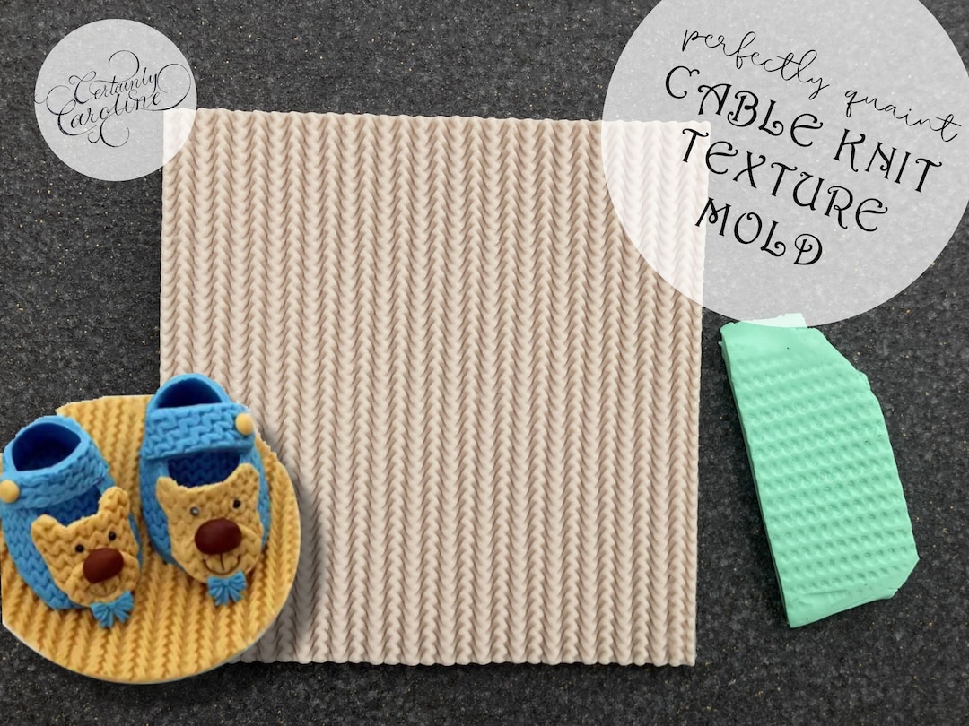 Cable Knit Texture Mold for Clay, Fondant, or Soap, Candy, Food Grade ...