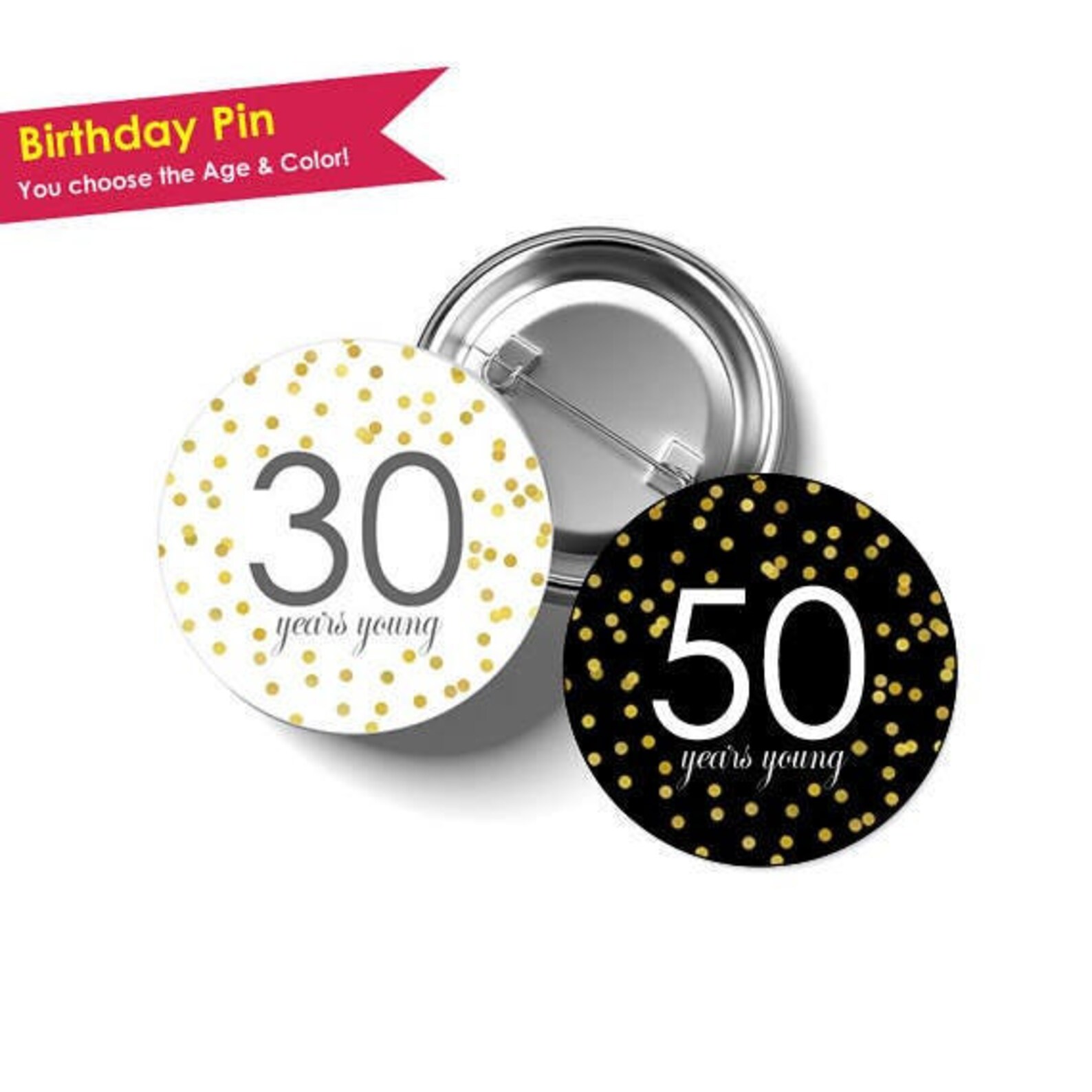 Birthday Pin Milestone Birthday 50th Birthday Party - Etsy