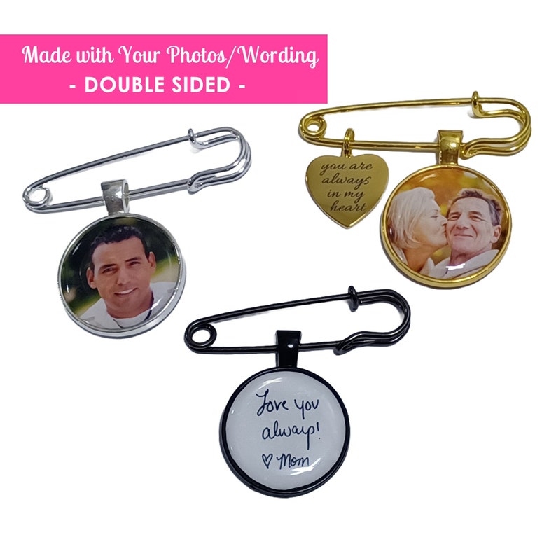 Double Sided Boutineer Charm- Boutineer Photo Charm- Boutineer Pin ...