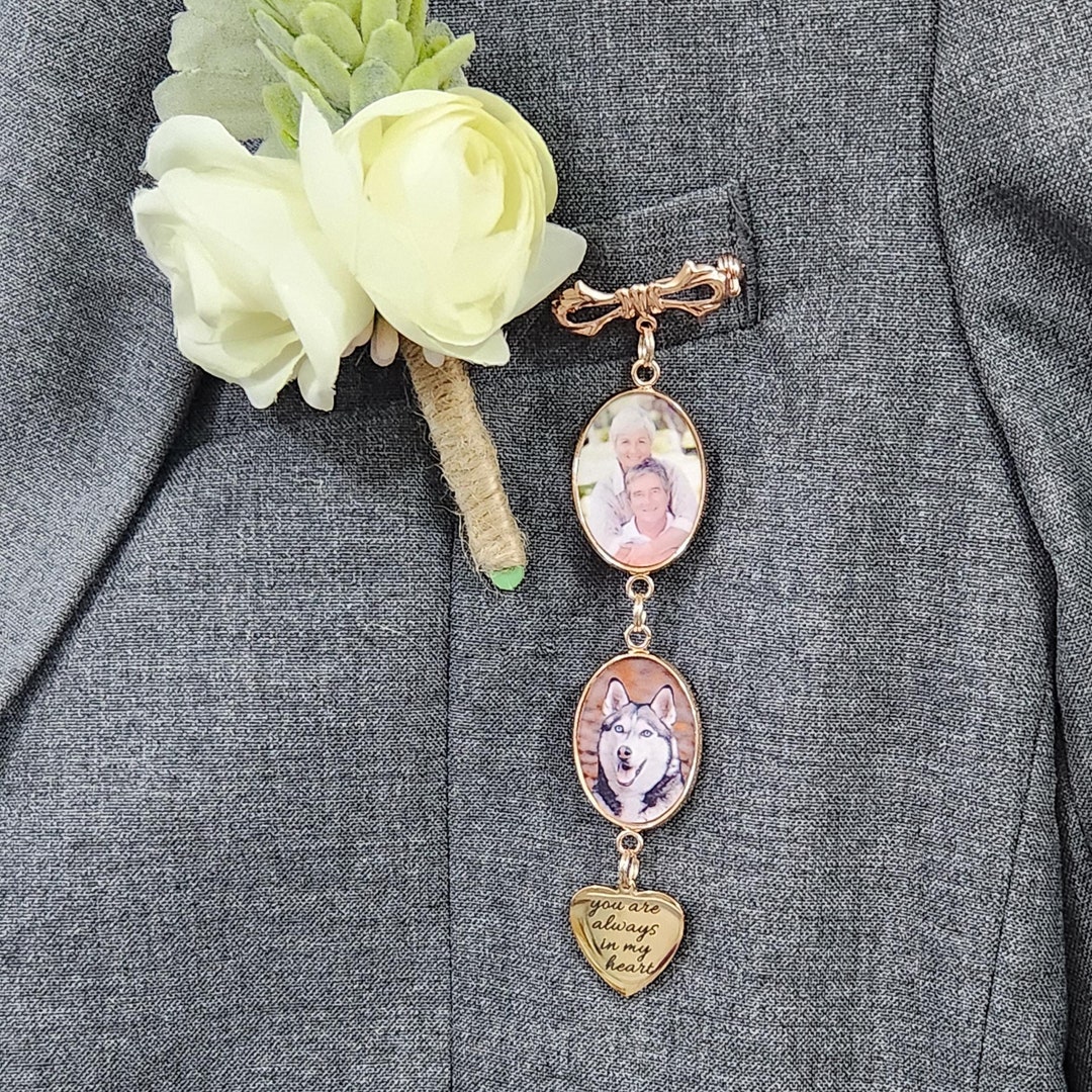 Photo Bow Pin- Wedding Lapel Pin, Groom Photo Pin, Photo Lapel Pin ...