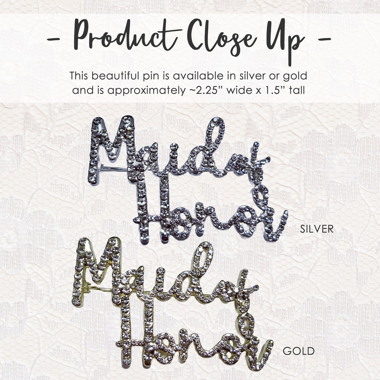 Rhinestone Bride Pin- Mother of the Bride Pin- Mother of the Groom Pin ...